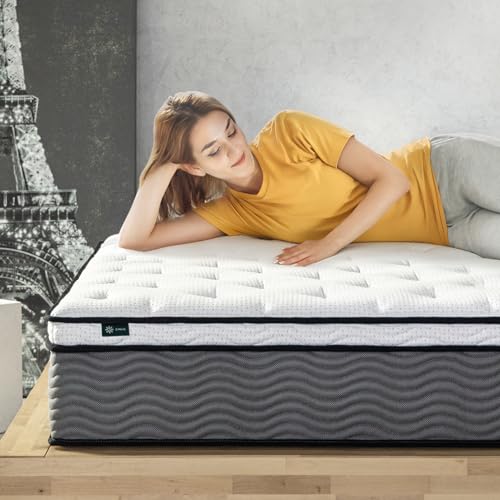 ZINUS 12 Inch True Support Hybrid Mattress [New Version], Full, Fiberglass Free, Medium Feel, Motion Isolation, Certified Safe Foams & Fabric, Mattress in A Box