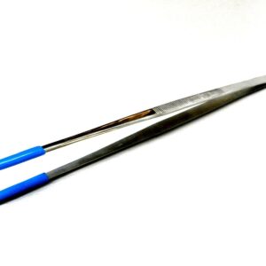 12 Inch Tweezer with PVC Rubber Tips Coated Straight Flat Tip Stainless Steel Forceps Steam Ultrasonic Cleaning Tweezer | Non-Marring | Good Grip | Jewelry | Hobby Crafts Industrial Electronic By JTS