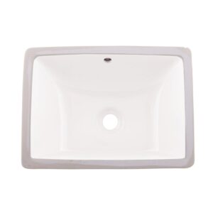 dax ceramic square single bowl undermount bathroom basin, white