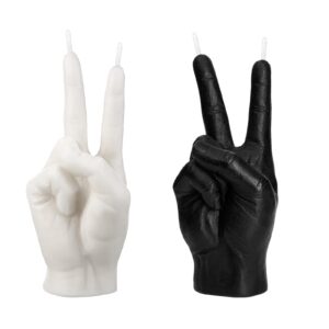 2 pcs peace sign candle 'victory' hand gesture, candlehand hand gesture candle peace sign, handmade winner statue - birthday, office, housewarming gift, creative home decor, indoor party decor