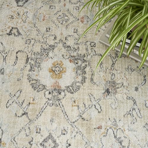 Nourison Oushak Home Traditional Cream 4'1" x 5'11" Area -Rug, Easy -Cleaning, Non Shedding, Bed Room, Living Room, Dining Room, Kitchen (4x6)