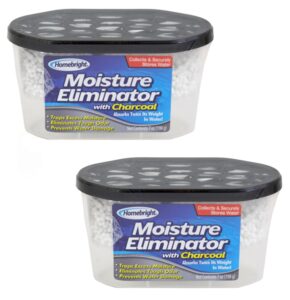 homebright moisture eliminator with charcoal, 7oz (pack of 2) - traps excess moisture