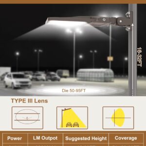 ADUB 320W LED Parking Lot Light with Photocell, 300W LED Flood Light ETL Listed