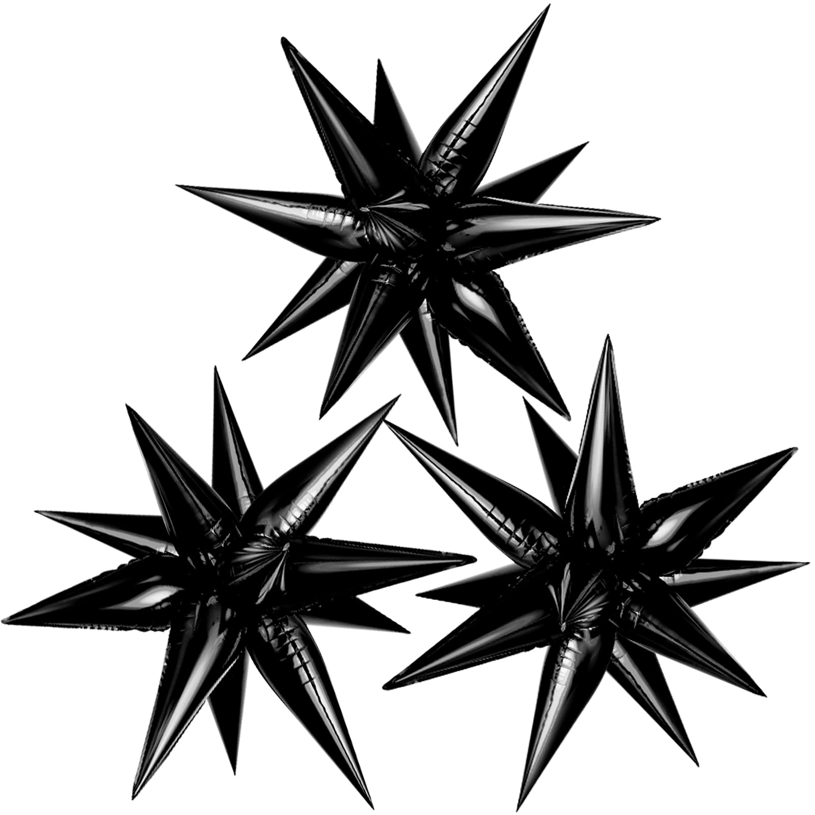 Black Star Balloons, 36 PCS Large 26 Inch Black Explosion Star Foil Balloons, Black Starburst Foil Balloons, Star Balloons for Birthday, Wedding, Graduation Decorations, Photo Booth