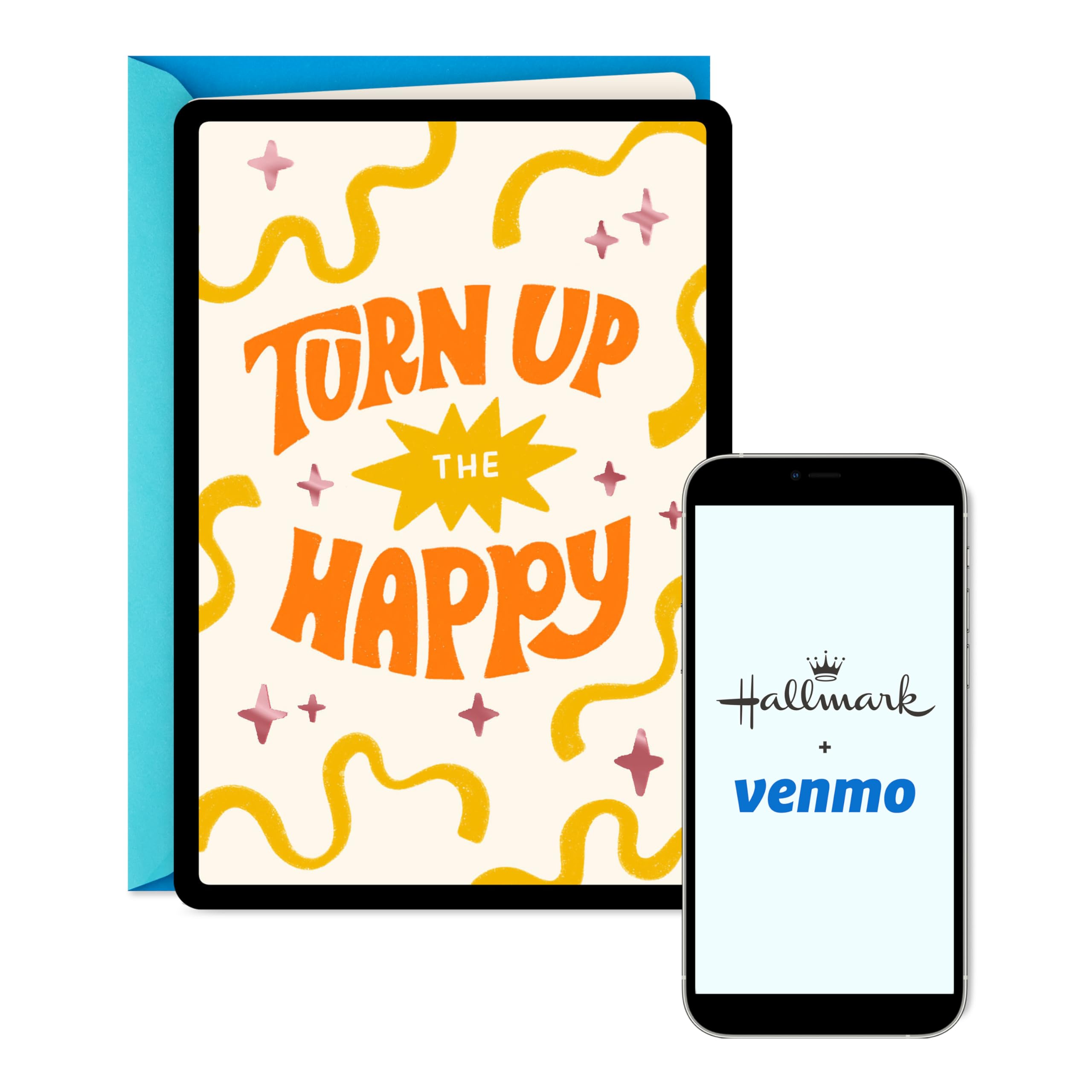 Hallmark and Venmo All-Occasion Card (Turn Up the Happy) for Birthdays, Graduations, Holidays