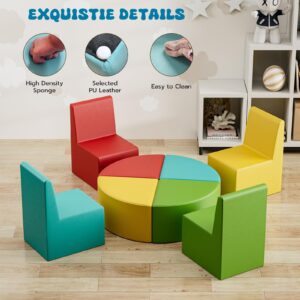 UMOMO MX-03 8 PCS Kids Sofa Set, Daycares Chairs for Toddlers Activities, Colorful Modular Flexible Seating Set for Home Preschool Playroom