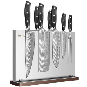 fomidao magnetic knife holder stand,stainless steel magnetic knife block without knives,power magnetic knife rack strip,double sided magnet knife storage organizer