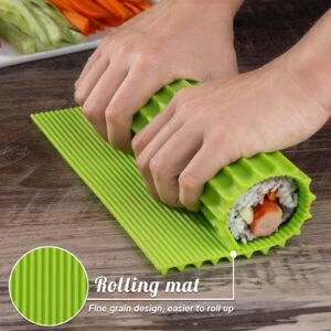 shofilt Sushi Making Kit, Premium Silicone Sushi Mat Sushi Rolling Mat for Beginner Sushi Kids 8.6 x 7.8 Inch