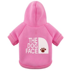 paiaite pink chihuahua dog hoodie: keep your pup warm and stylish with a 'the dog face' printed sweatshirt, pet clothes, and sweater coat all in one perfect for winter and cool summer nights! pink m