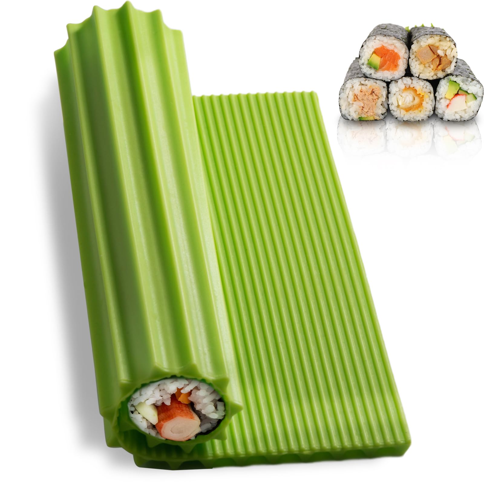 shofilt Sushi Making Kit, Premium Silicone Sushi Mat Sushi Rolling Mat for Beginner Sushi Kids 8.6 x 7.8 Inch