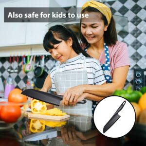 ChaLeeMoo 11” Nylon Knife for Nonstick Bakeware with Serrated Edges, Large Plastic Kitchen Knife to Cut Lettuce Salad Cake Brownie or Veggies Fruits, Nonmetal Knife for Teflon Cookware, Black 2 Pack