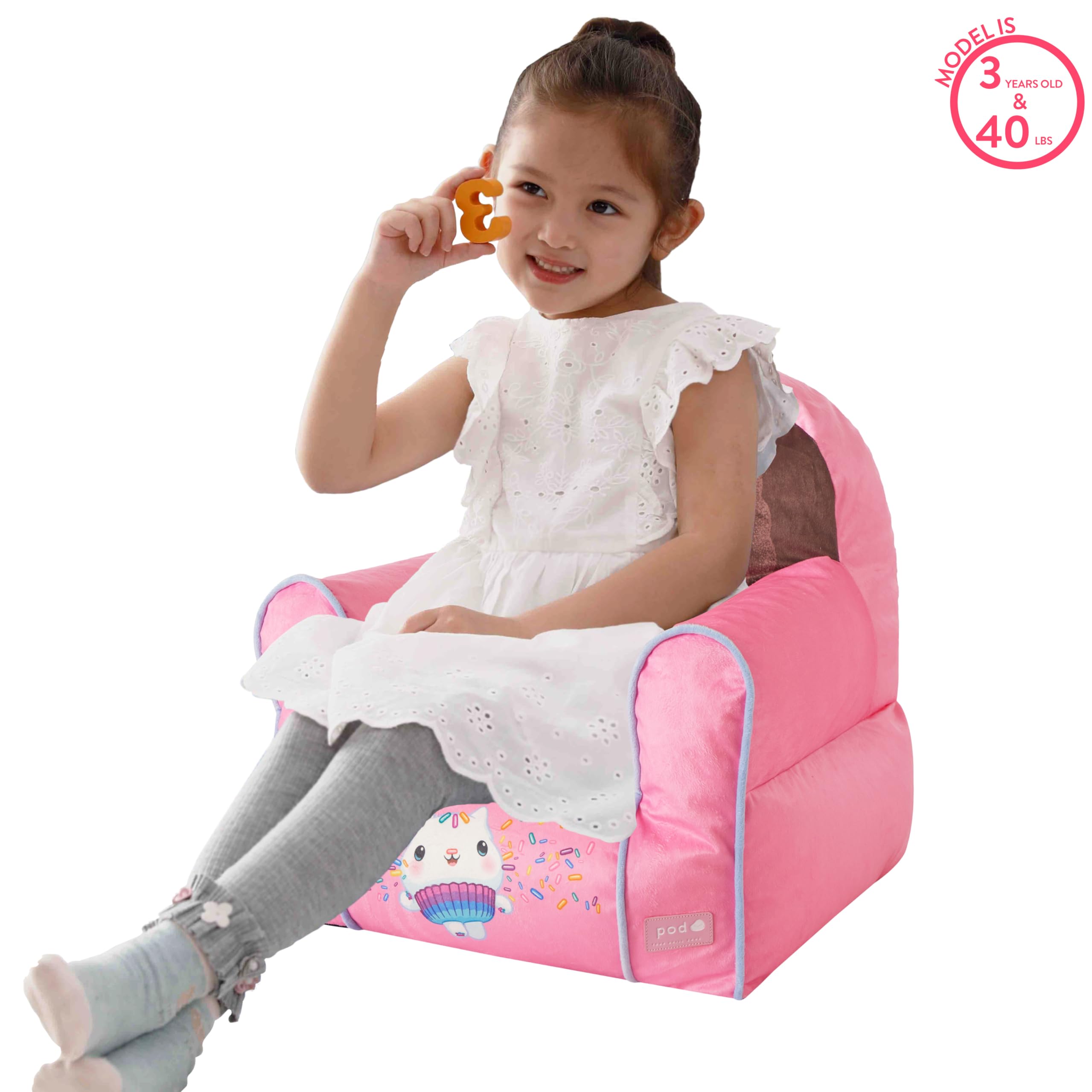 Idea Nuova Gabby's Dollhouse Themed Soft and Comfortable Bean Bag Sofa Chair for Kids