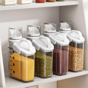 langmingde 1 piece cereal containers storage, 2.8l/95oz airtight large dry food storage containers with pouring spout measuring cup for snacks grain rice,bpa free dispenser plastic bin, 1pc