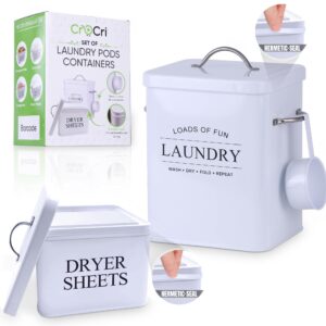 laundry soap container and dryer sheet container for laundry room organization and storage, farmhouse laundry room decor, laundry containers, laundry detergent container, laundry powder container