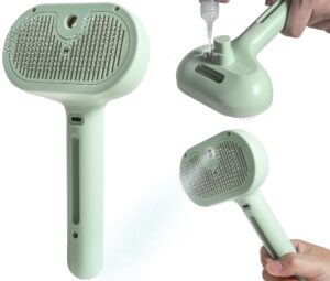 susu & wuwu spray cat brush for shedding - water brush for cats and dogs - pet hair removal comb - steamy cat brush - sky blue