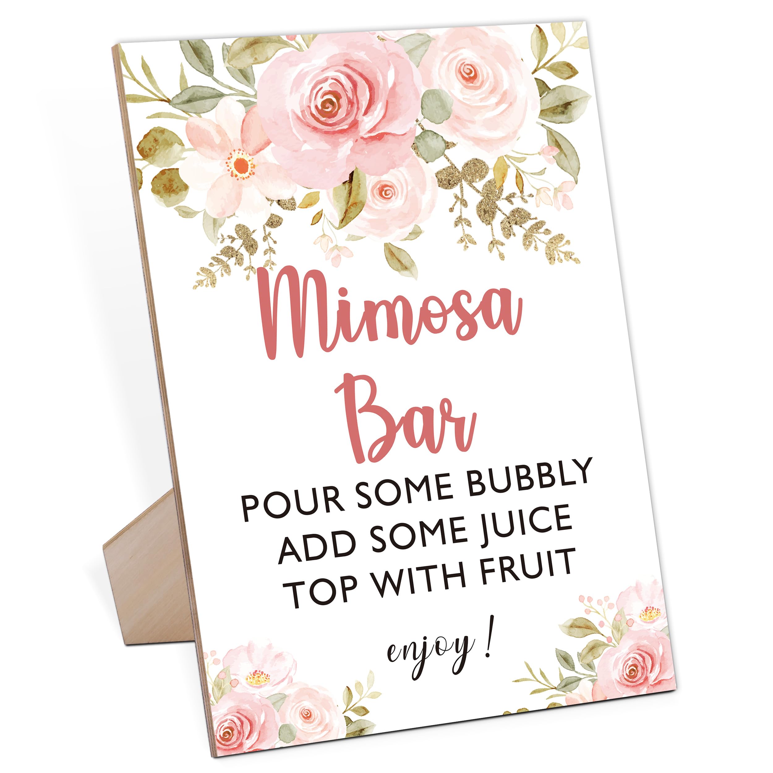 Mimosa Bar Boho Floral Bridal Shower,Wooden Sign With Stand,Bridal Shower Decoration,Bridal Shower Welcome Sign,Bar Decoration,Party Supplies,Bridal Shower Centerpieces,Wedding Shower Favors-20