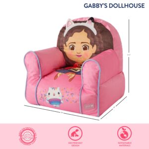 Idea Nuova Gabby's Dollhouse Themed Soft and Comfortable Bean Bag Sofa Chair for Kids