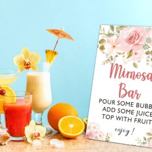 Mimosa Bar Boho Floral Bridal Shower,Wooden Sign With Stand,Bridal Shower Decoration,Bridal Shower Welcome Sign,Bar Decoration,Party Supplies,Bridal Shower Centerpieces,Wedding Shower Favors-20