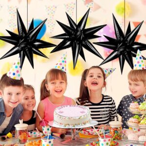 Black Star Balloons, 36 PCS Large 26 Inch Black Explosion Star Foil Balloons, Black Starburst Foil Balloons, Star Balloons for Birthday, Wedding, Graduation Decorations, Photo Booth