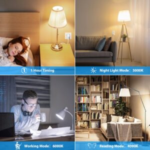 TOBUSA A19 LED Light Bulbs with Remote, 9W LED Bulbs 60W Equivalent, 3000K-6000K Dimmable Bulbs with E26 Base, 800 Lumens LED Light Bulbs with Timing, Memory Function, Ideal Lighting for Home, 2 Packs