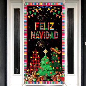 Nepnuser Feliz Navidad Door Cover Mexican Christmas Decoration Xmas Winter Holiday Party Decor Home Backdrop Door Hanging Banner