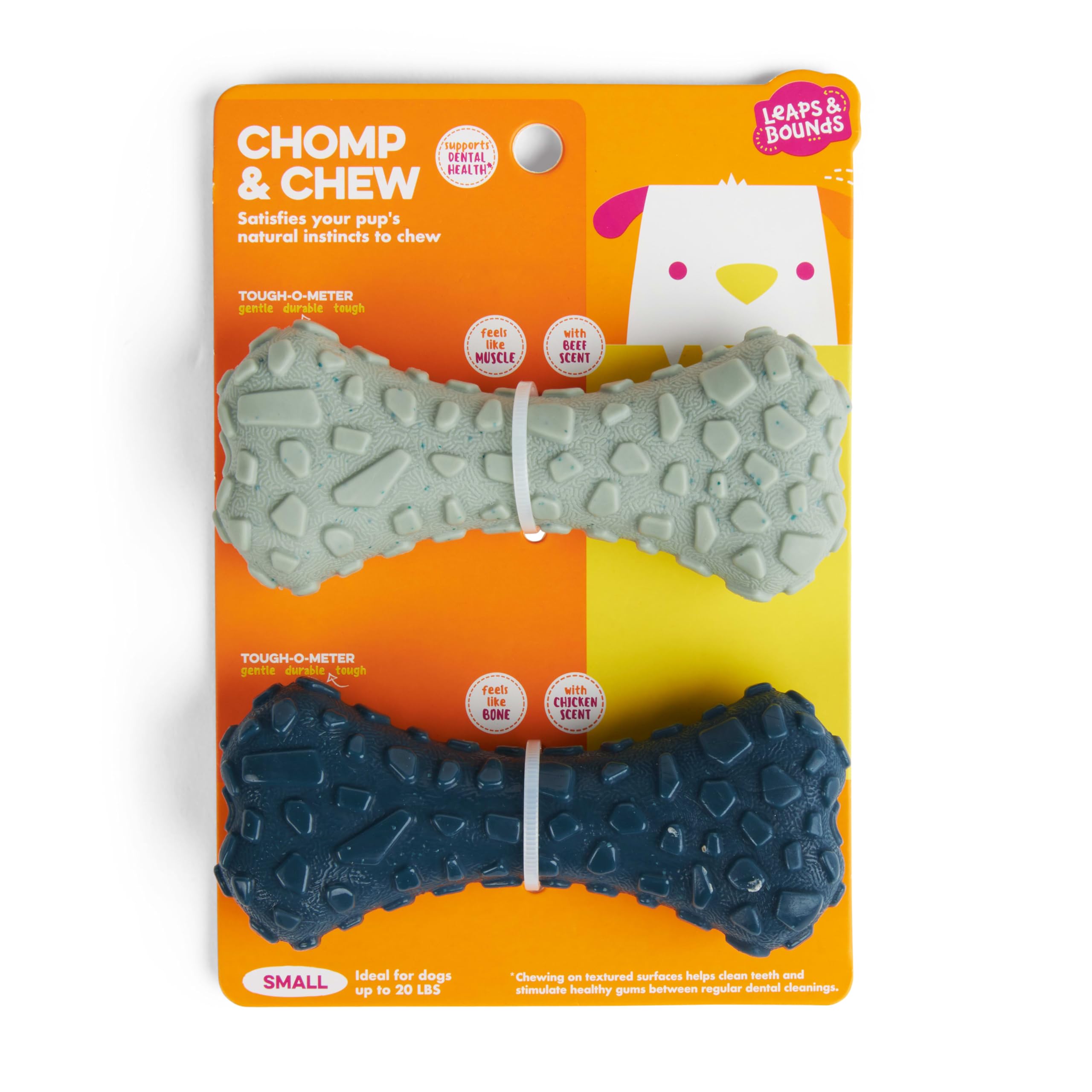 Leaps & Bounds Small Dog Chew Toy Pack of 2