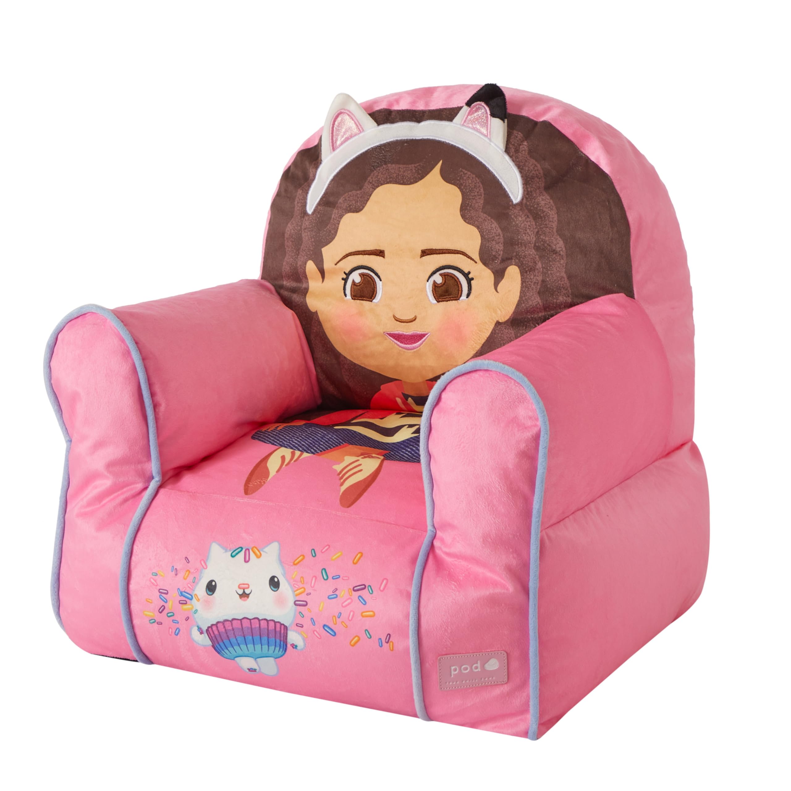 Idea Nuova Gabby's Dollhouse Themed Soft and Comfortable Bean Bag Sofa Chair for Kids