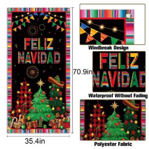 Nepnuser Feliz Navidad Door Cover Mexican Christmas Decoration Xmas Winter Holiday Party Decor Home Backdrop Door Hanging Banner