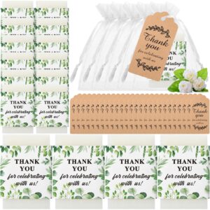 mtlee 50 set greenery baby shower favors 50 soaps 50 thank you tags 50 organza bags spring sage green themed gifts for guest baby shower souvenirs party supplies