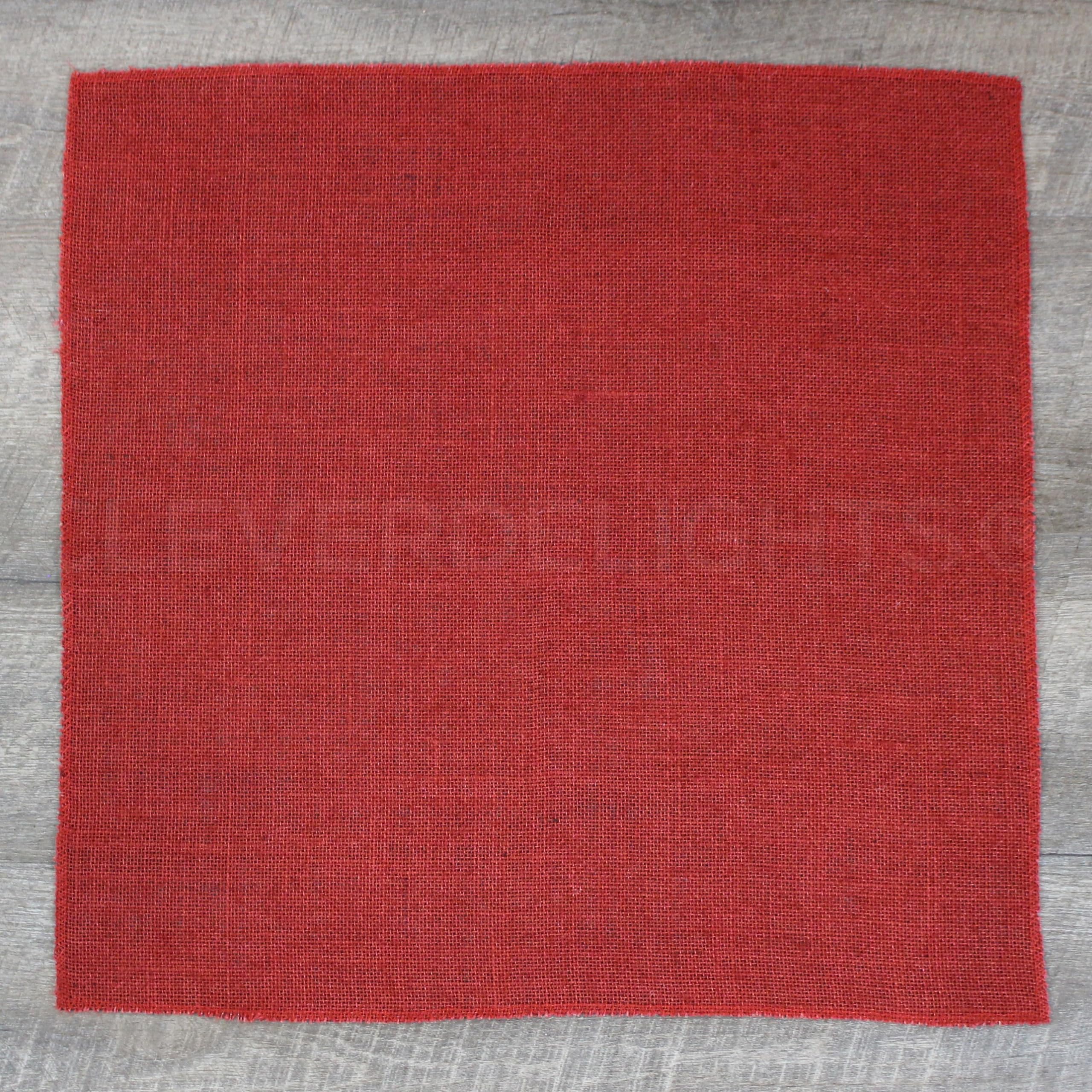 CleverDelights 20 Inch Red Burlap Squares - 12 Pack - Jute Burlap Fabric - Finished Edges - 20" x 20"