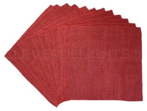 cleverdelights 20 inch red burlap squares - 12 pack - jute burlap fabric - finished edges - 20" x 20"