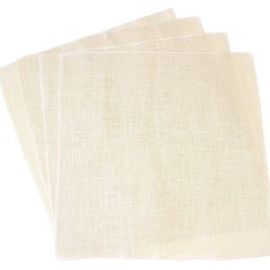 CleverDelights 20 Inch Ivory Burlap Squares - 4 Pack - Jute Burlap Fabric - Finished Edges - 20" x 20"