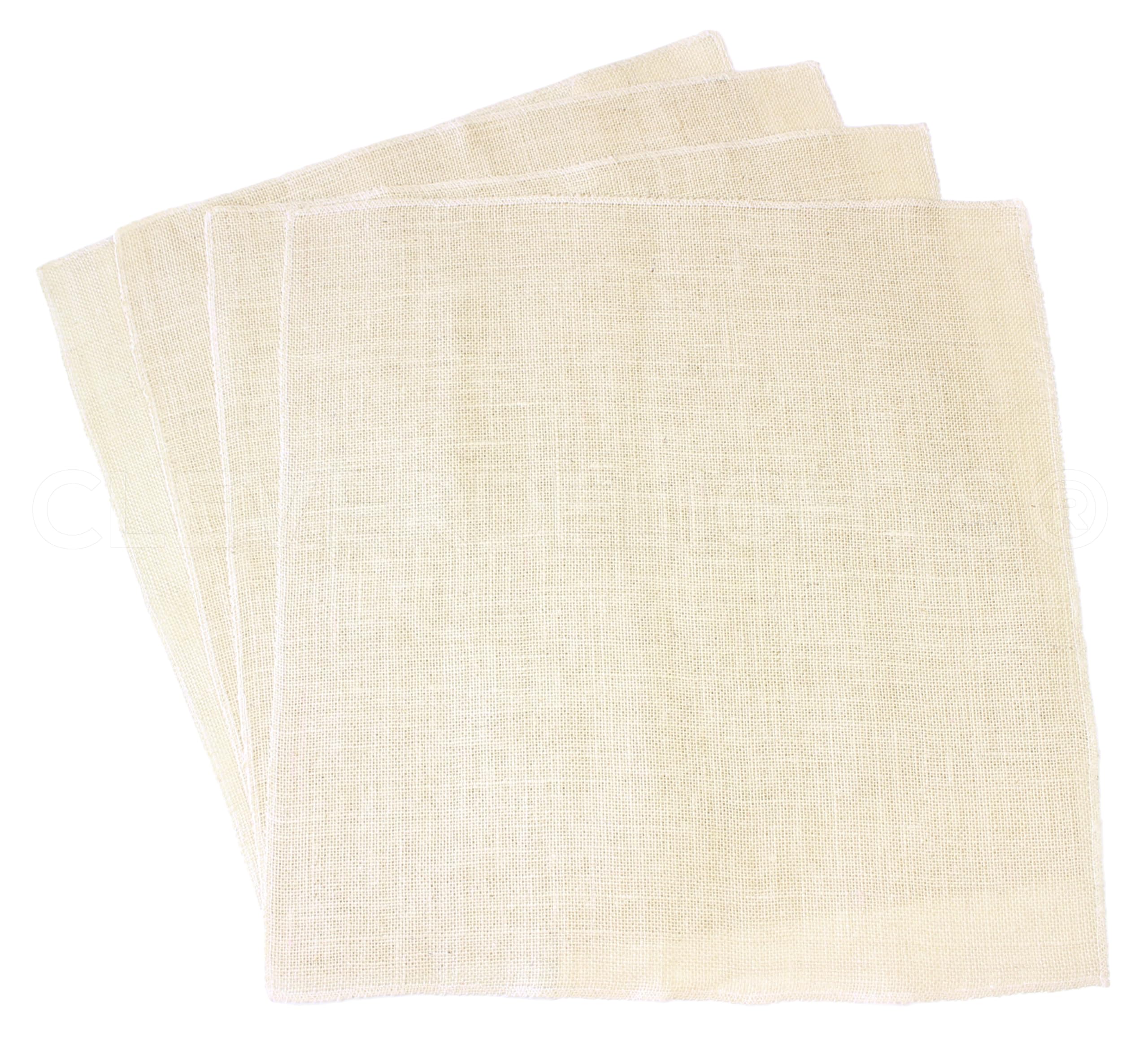 CleverDelights 20 Inch Ivory Burlap Squares - 4 Pack - Jute Burlap Fabric - Finished Edges - 20" x 20"