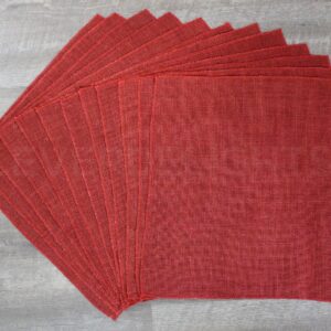 CleverDelights 20 Inch Red Burlap Squares - 4 Pack - Jute Burlap Fabric - Finished Edges - 20" x 20"