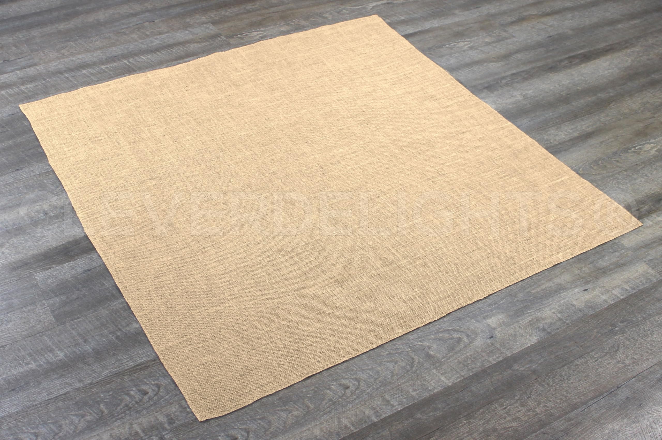 CleverDelights 48 Inch Burlap Square - Premium Jute Burlap Fabric - Finished Edges - 48" x 48"