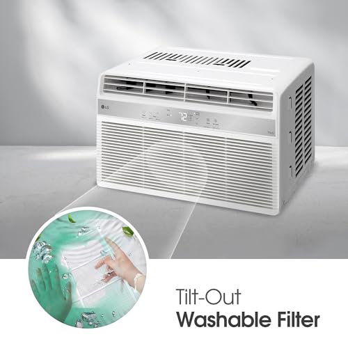 LG LW6024RSMX Window Air Conditioner, Wi-Fi Enabled w/Remote, for Small Room (260 Sq.Ft.), Quiet Operation, 115V, 6,000 BTU, White