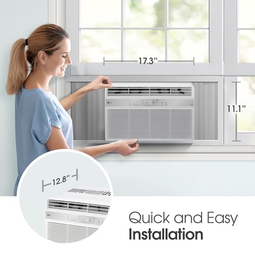 LG LW6024RSMX Window Air Conditioner, Wi-Fi Enabled w/Remote, for Small Room (260 Sq.Ft.), Quiet Operation, 115V, 6,000 BTU, White