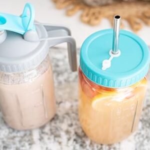 Mason Jars 32 oz (14pc Set) Multi-Purpose Wide Mouth Mason Jars 32 oz |Use Quart Mason Jars as Mason Jar Pitcher, Breastmilk Pitcher, 32 oz Mason Jars, Juice Pitcher or Canning Jars 32 oz -Leakproof