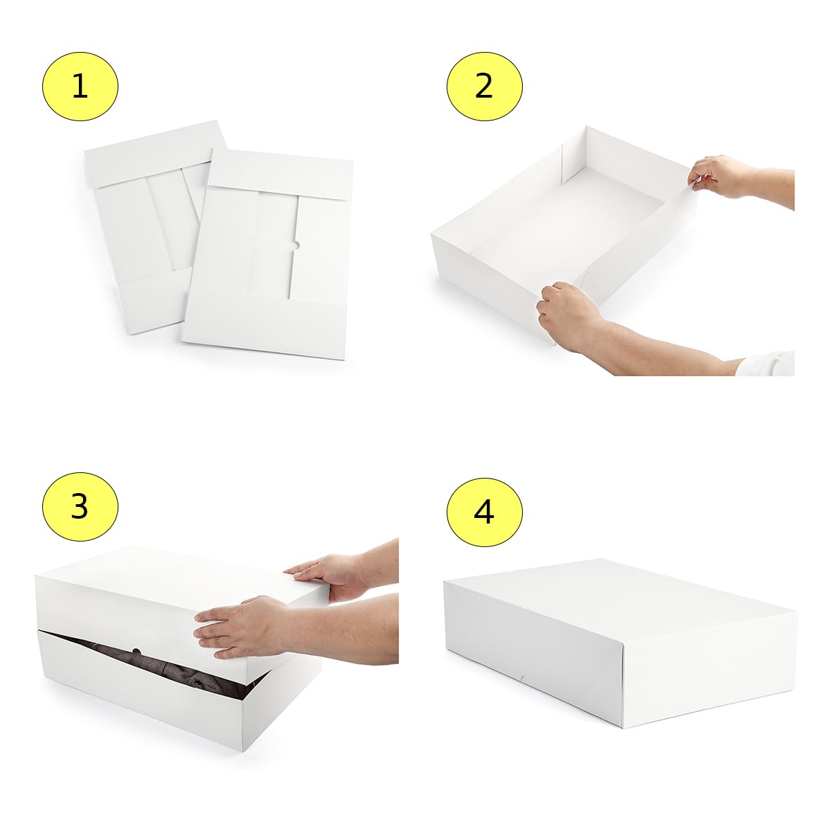 NATIVICO 10 Sturdy White Gift Boxes for Presents - Premium Gift Boxes with Lids - 4-inch Deep Robe Boxes and Shirt Boxes