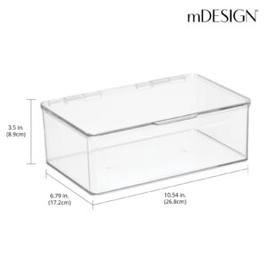 mDesign Plastic Craft Stackable Storage Organizer w/Hinged Lid - Easy-to-Carry Crayon, Bead, Sewing, and Hobby Supply Container - Arts and Crafts Organizer Storage Box - Lumiere Collection - Clear