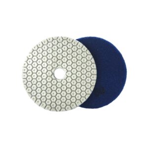 4 Inch New Model Dry Diamond Polishing Pads Grit 50, 1 Box of 6 Piece Dry/Wet Marble Buffing Pad for Granite Marble Quartz Concrete Stones(Need Water for Hard Tile)