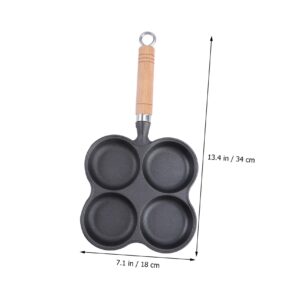 RORPOIR 1pc Four Hole Omelette Egg Cooking Pan Egg Burger Pan Divided Egg Pan Egg Cooker Breakfast Skillet Pan Crepe Pan Non-stick Frying Pan Non-stick Egg Pan Round Small Eggs Cast Iron