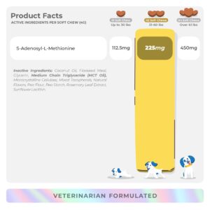 Same for Dogs - 90 Soft Chews - S-Adenosyl-L-Methionine - with MCT Oil for Better Absorption - Promotes Brain Health, Liver Support, and Cognitive Function