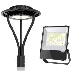 adub led post top light 100w 14,000lm, etl listed led post lights outdoor, 300w led flood light etl listed, 42,000lm