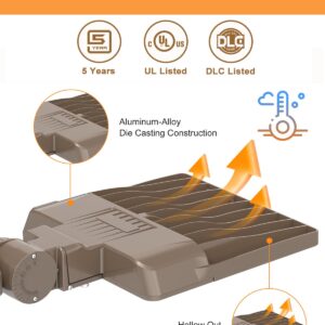 ADUB 240W LED Parking Lot Light with Photocell, LED Linear High Bay Light 150W 22500LM,