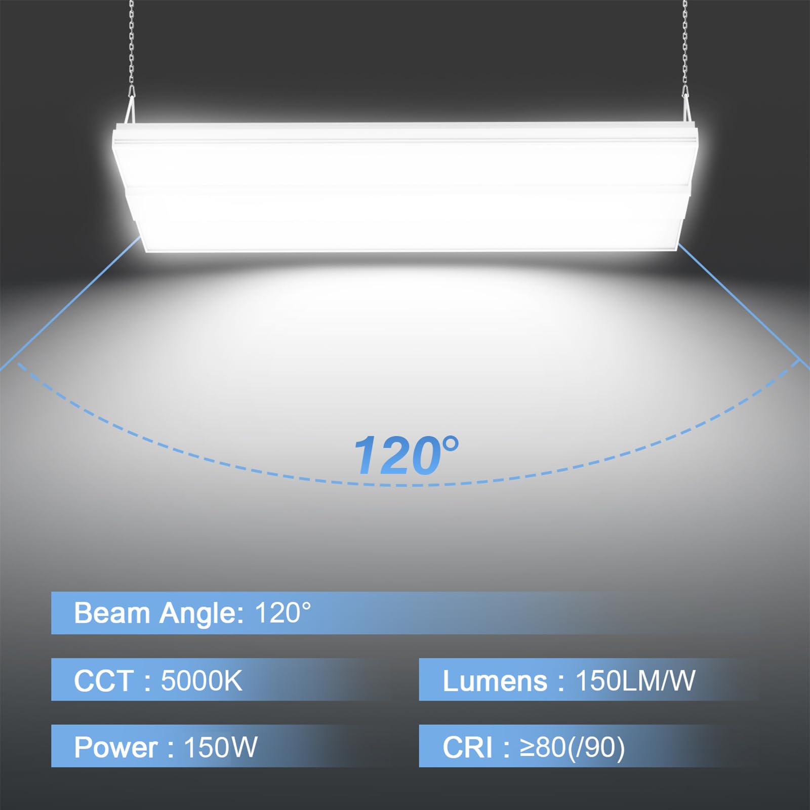 ADUB 240W LED Parking Lot Light with Photocell, LED Linear High Bay Light 150W 22500LM,