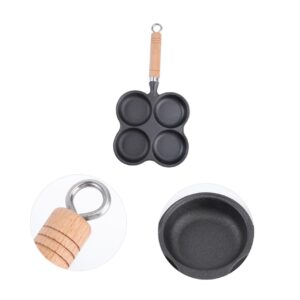 RORPOIR 1pc Four Hole Omelette Egg Cooking Pan Egg Burger Pan Divided Egg Pan Egg Cooker Breakfast Skillet Pan Crepe Pan Non-stick Frying Pan Non-stick Egg Pan Round Small Eggs Cast Iron