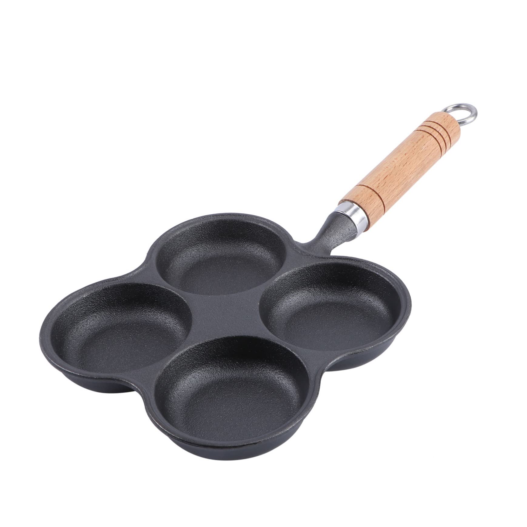 RORPOIR 1pc Four Hole Omelette Egg Cooking Pan Egg Burger Pan Divided Egg Pan Egg Cooker Breakfast Skillet Pan Crepe Pan Non-stick Frying Pan Non-stick Egg Pan Round Small Eggs Cast Iron