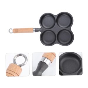 RORPOIR 1pc Four Hole Omelette Egg Cooking Pan Egg Burger Pan Divided Egg Pan Egg Cooker Breakfast Skillet Pan Crepe Pan Non-stick Frying Pan Non-stick Egg Pan Round Small Eggs Cast Iron