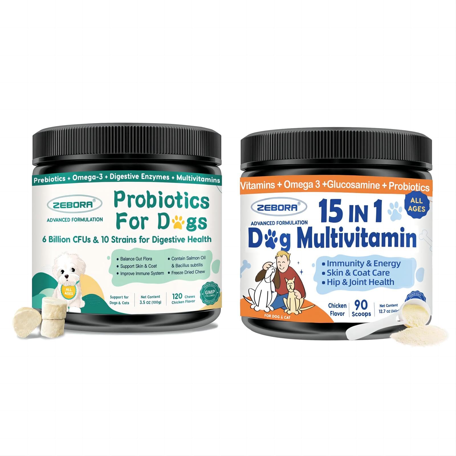 Probiotics for Dogs Digestive Health with Dog Multivitamin Powder